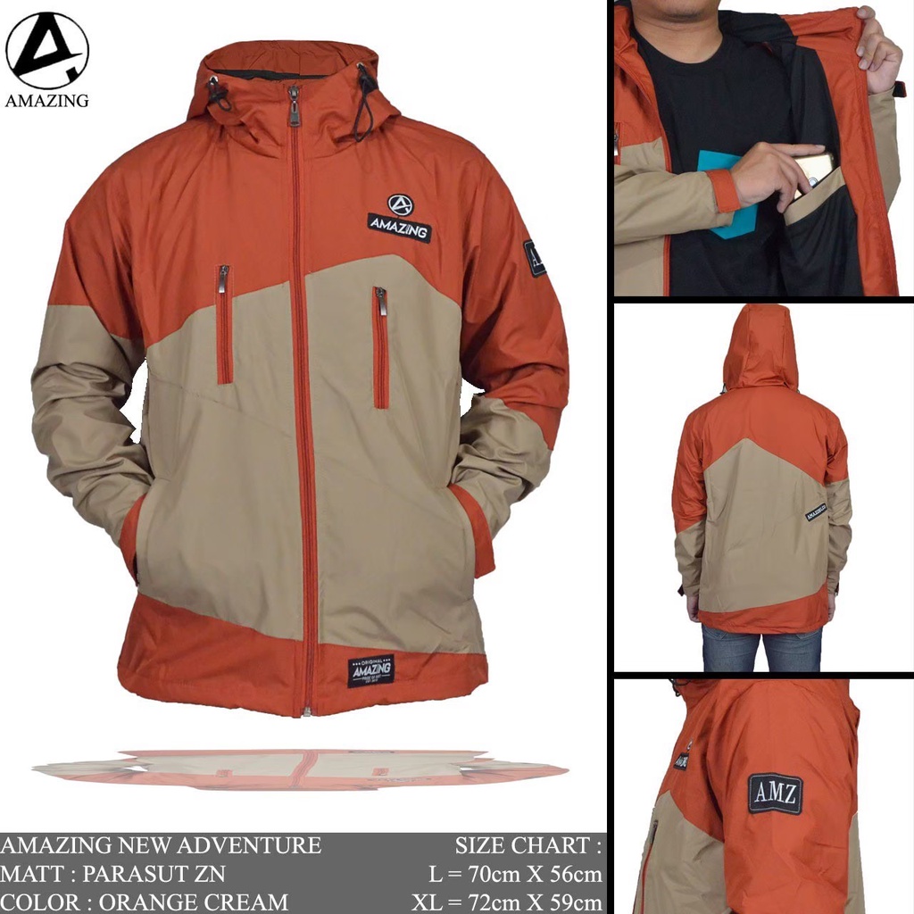 Jual Jaket Amazing New Adventure ORANGE - CREAM | Jaket Outdoor | Jaket ...