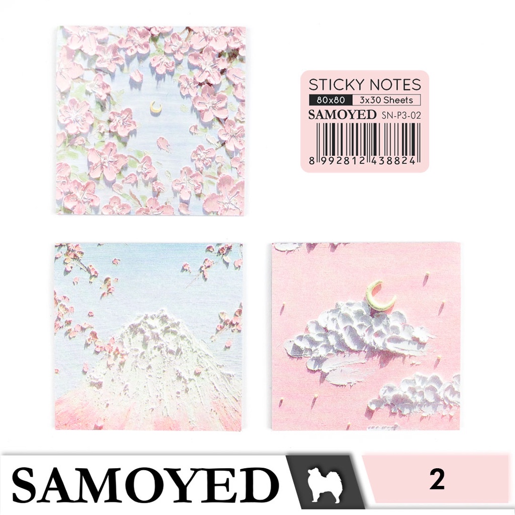 Jual Kertas Memo Tempel / Sticky Notes Pad Motif 3D Lukisan Alam Cat ...