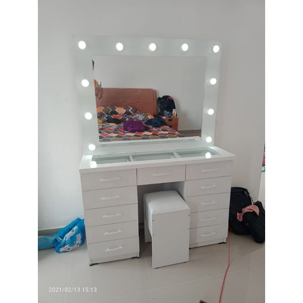 Jual meja rias artis. lampu led | Shopee Indonesia