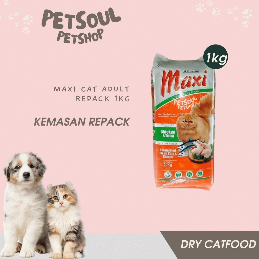 Jual Maxi Cat Food 1kg Maxi Premium Cat Food 1kg All Stages | Shopee ...