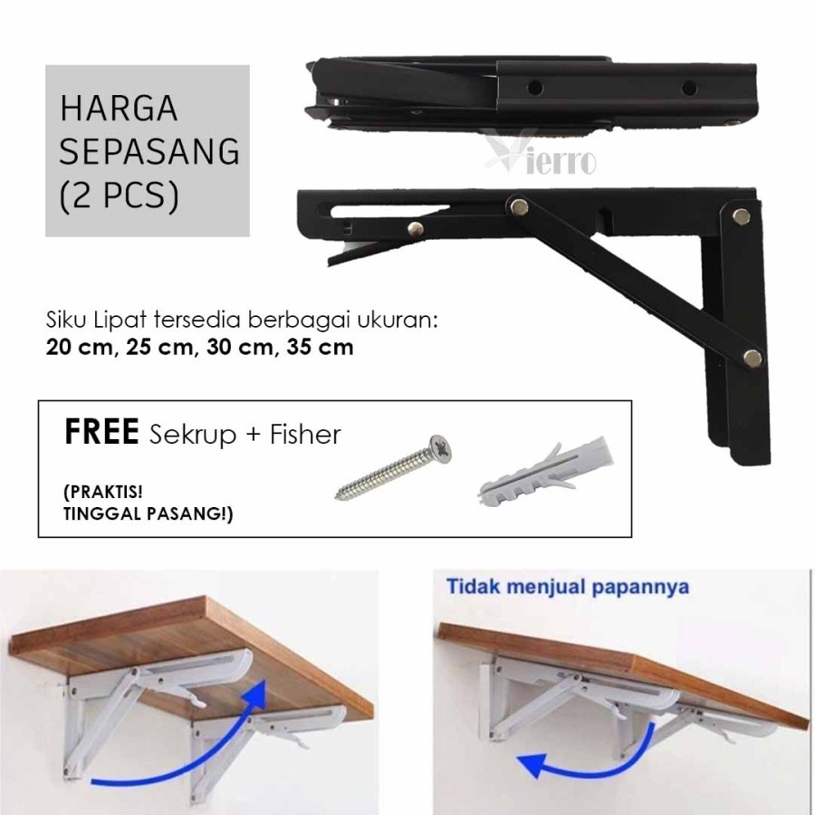 Jual Siku Dinding Penyangga Meja Lipat Foldable Bracket Kuat Tebal ...