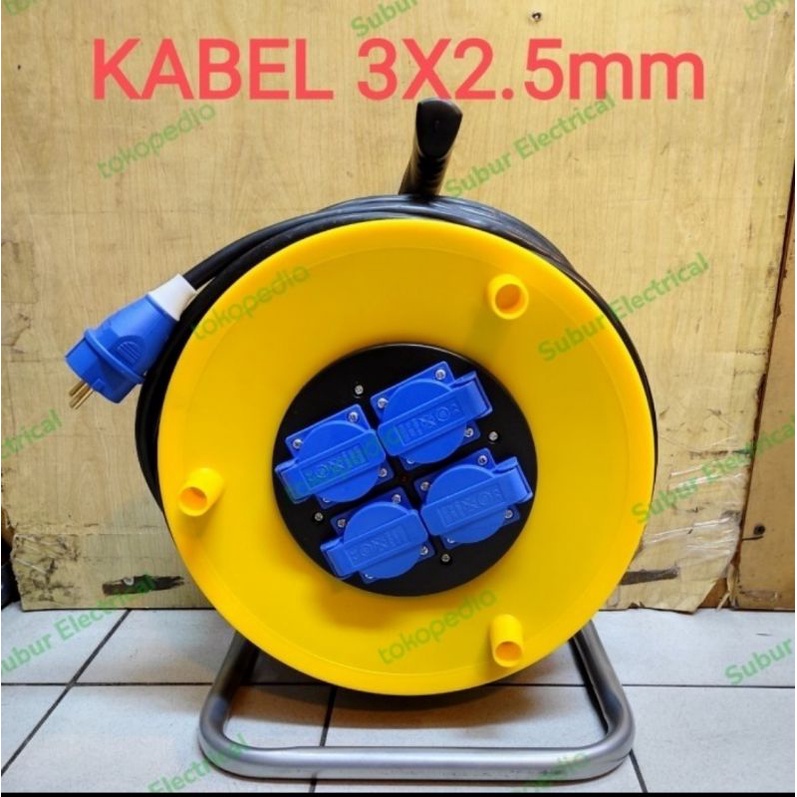 Jual kabel rol 25m/50m dengan kabel 3x2.5mm SNI & LMK (standard PLN ...