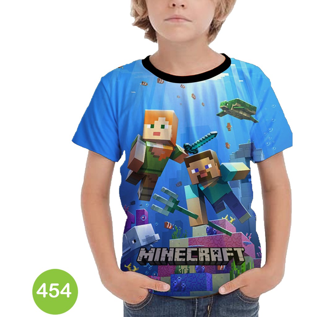 Jual Baju Anak minecraft 3D Baju Minecraft Baju Serial Kartun Anak #454 ...