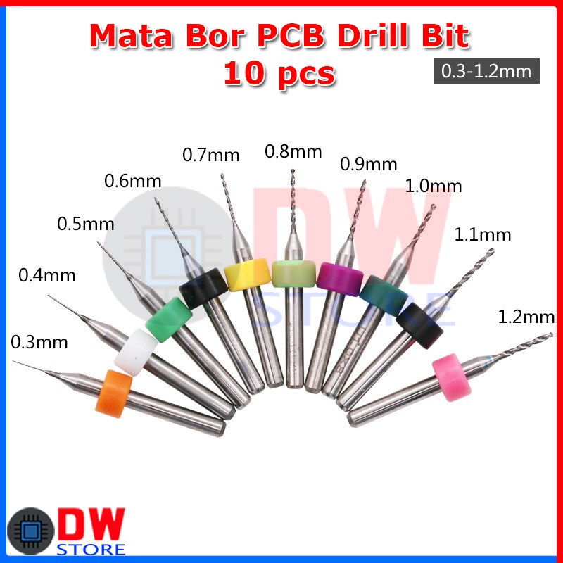 Jual Mata Bor PCB Micro Mini Drill Tungsten Set 10pcs 10in1 Berbagai ...