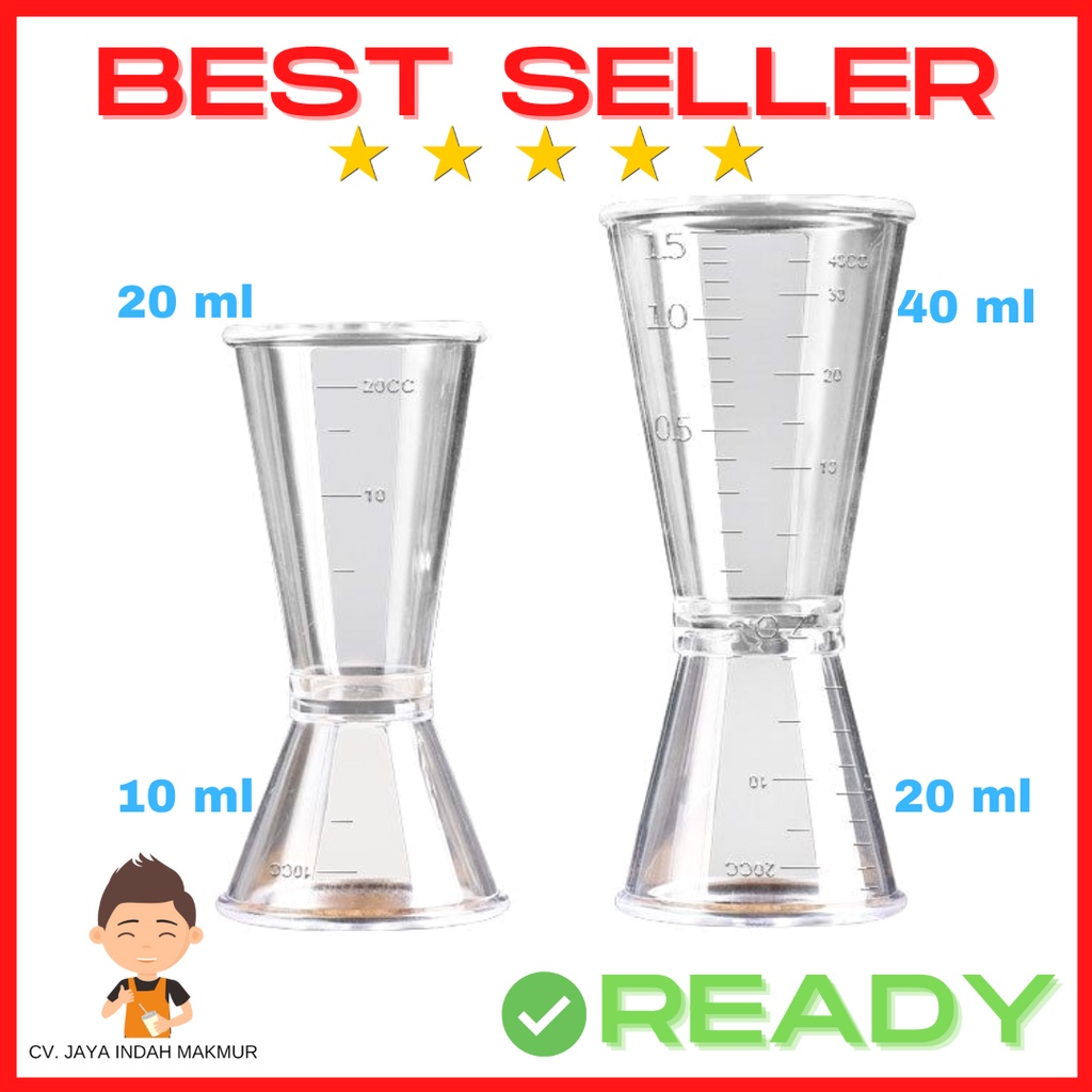 Jual Jigger Acrylic 10/20ml 20/40ml | Jigger Plastik 10 20ml 20 40ml ...