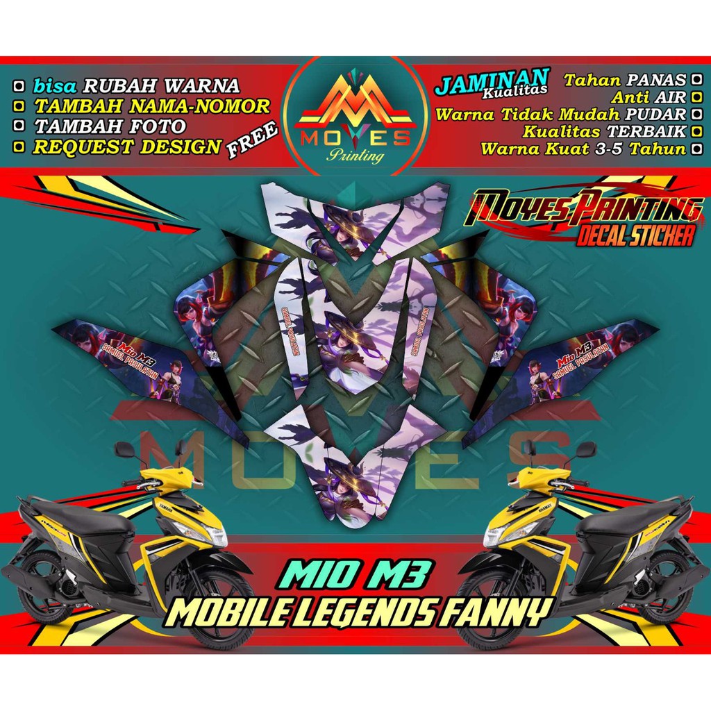 Jual Decal Mio M3 Pola Mobile Legends Fanny Sticker Body Motor Yamaha ...