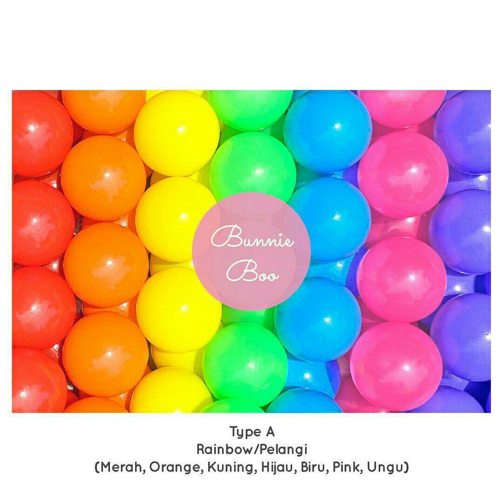 Jual ⭐BUNNIE BOO Ball uk 6,5cm 100pcs - Bola Mandi Anak Kualitas No. 1 ...