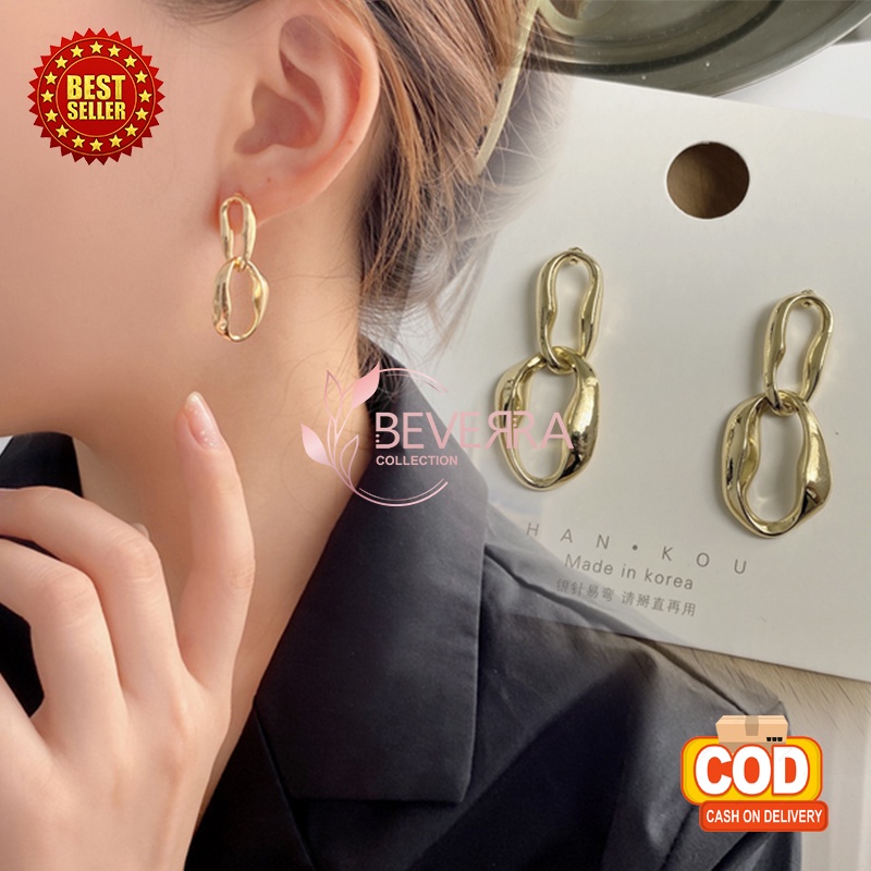 Jual ANTING TITANIUM KOREA PEREMPUAN DEWASA RANTAI BENTUK BULAT EMAS ...