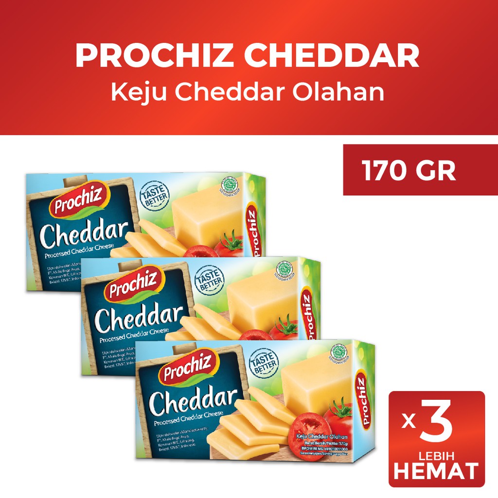 Jual PROCHIZ Cheddar 170 gr Triple Pack | Shopee Indonesia