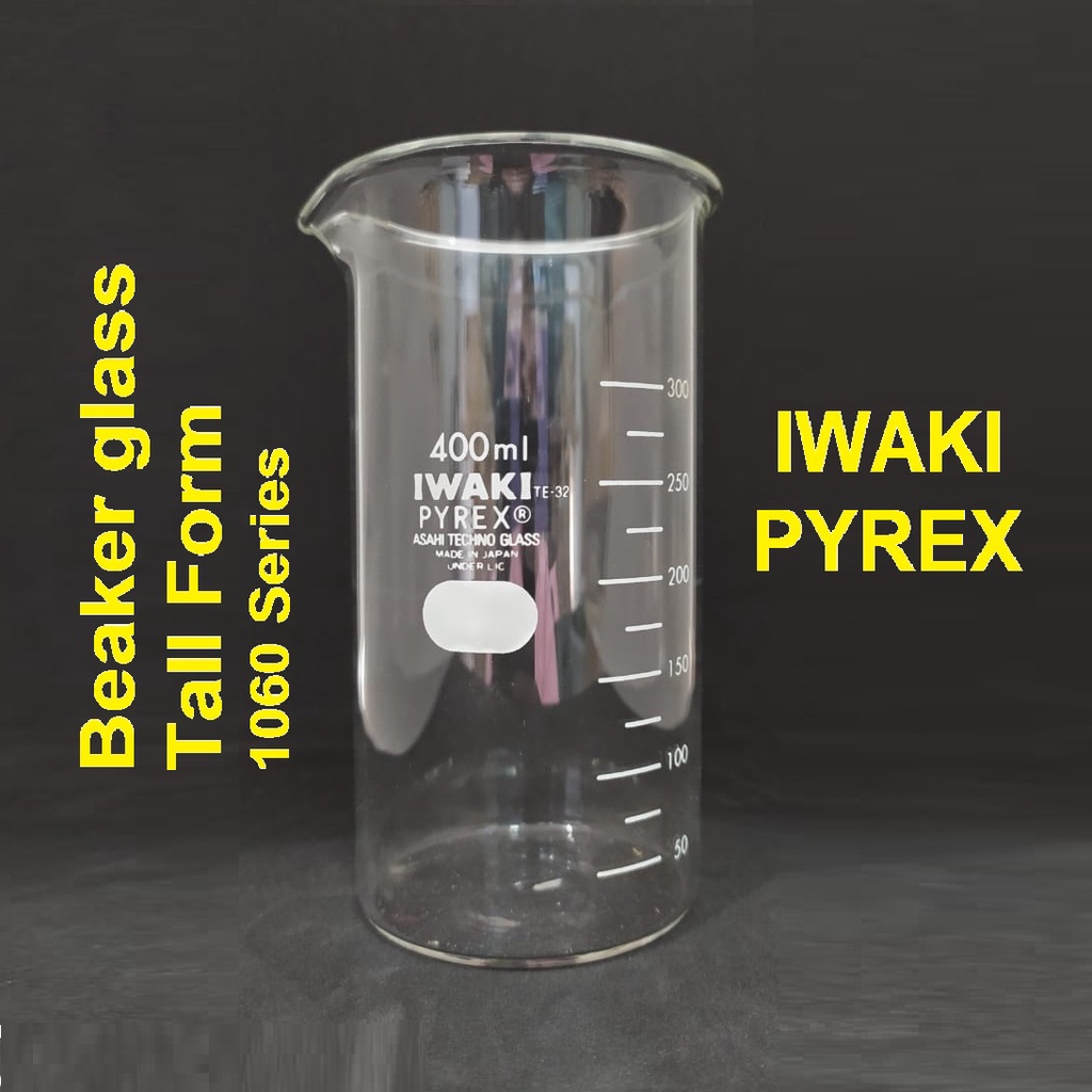 Jual BEAKER GLASS 400 ML GELAS KIMIA GELAS PIALA BEKER TALL FORM 1060 ...