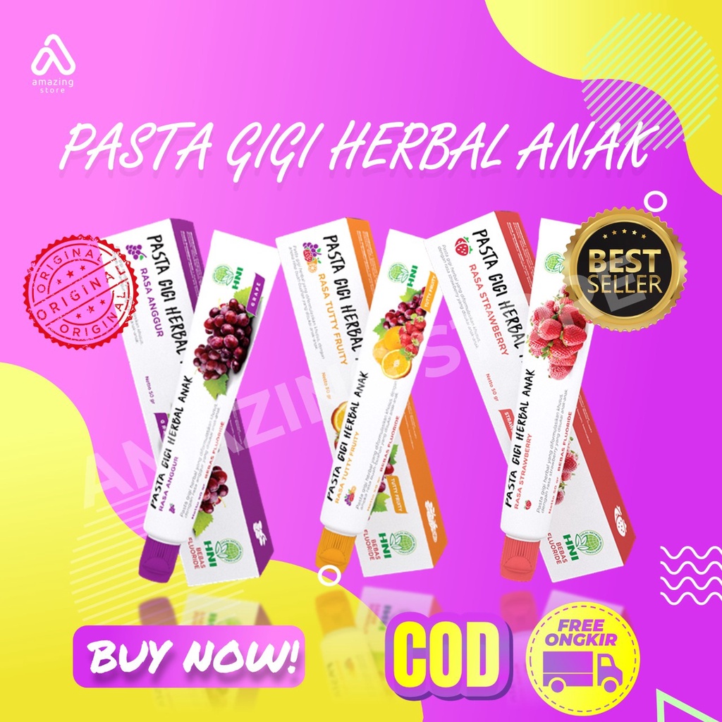 Jual PASTA GIGI HERBAL ANAK HPAI HNI | PGH Anak 3 Varian Strawberry ...