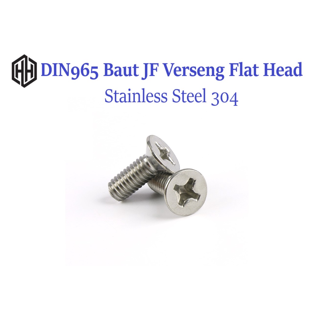 Jual Baut JF M3 x 5 DIN965 Verseng Flat Head Stainless Steel JF35 | Shopee Indonesia