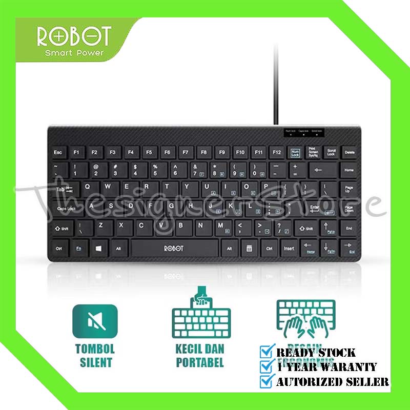 Jual ROBOT RK10 Keyboard Mini Portable Wired Keyboard Ultra-Thin ...