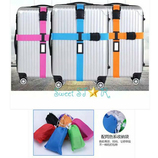 Jual Tali Pengaman Koper| Sabuk Tali koper dengan kunci | Shopee Indonesia