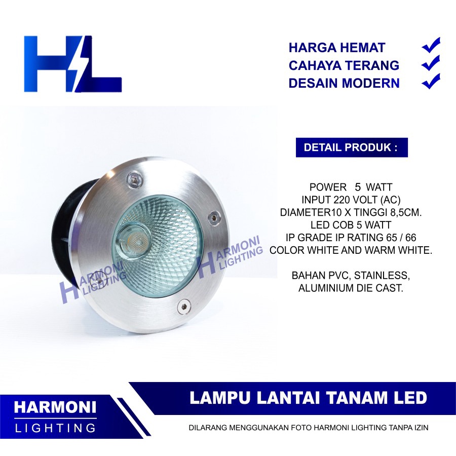 Jual Lampu Lantai Tanam 5W/7W/15W Sorot LED Outdoor Taman Waterproof ...