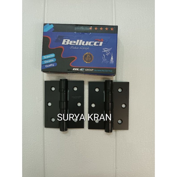 Jual Engsel Bellucci 3"x2,5"x2MMx2BB Satin Kilap/Hitam Black / Engsel ...
