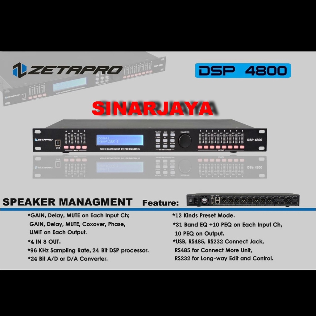 Jual Speaker Management zetapro dsp4800 dsp 4800 Original | Shopee Indonesia