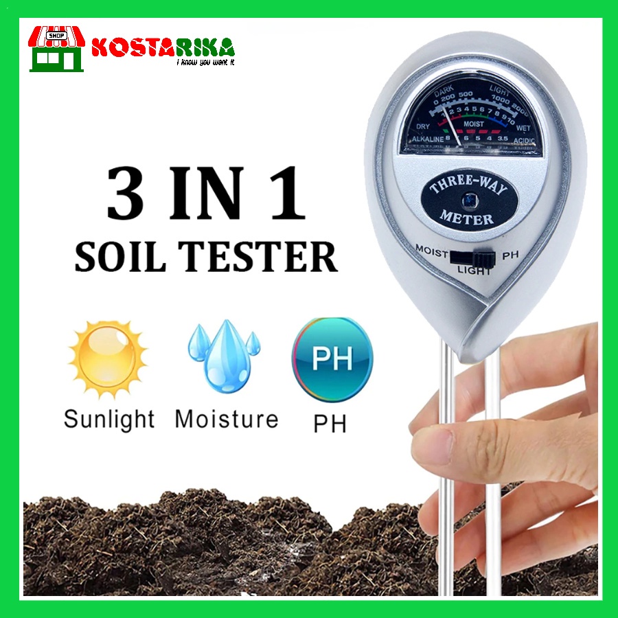 Jual Soil Analyzer Tanah 3 in 1 4 in 1 Tester Meter Moisture Meter PH ...