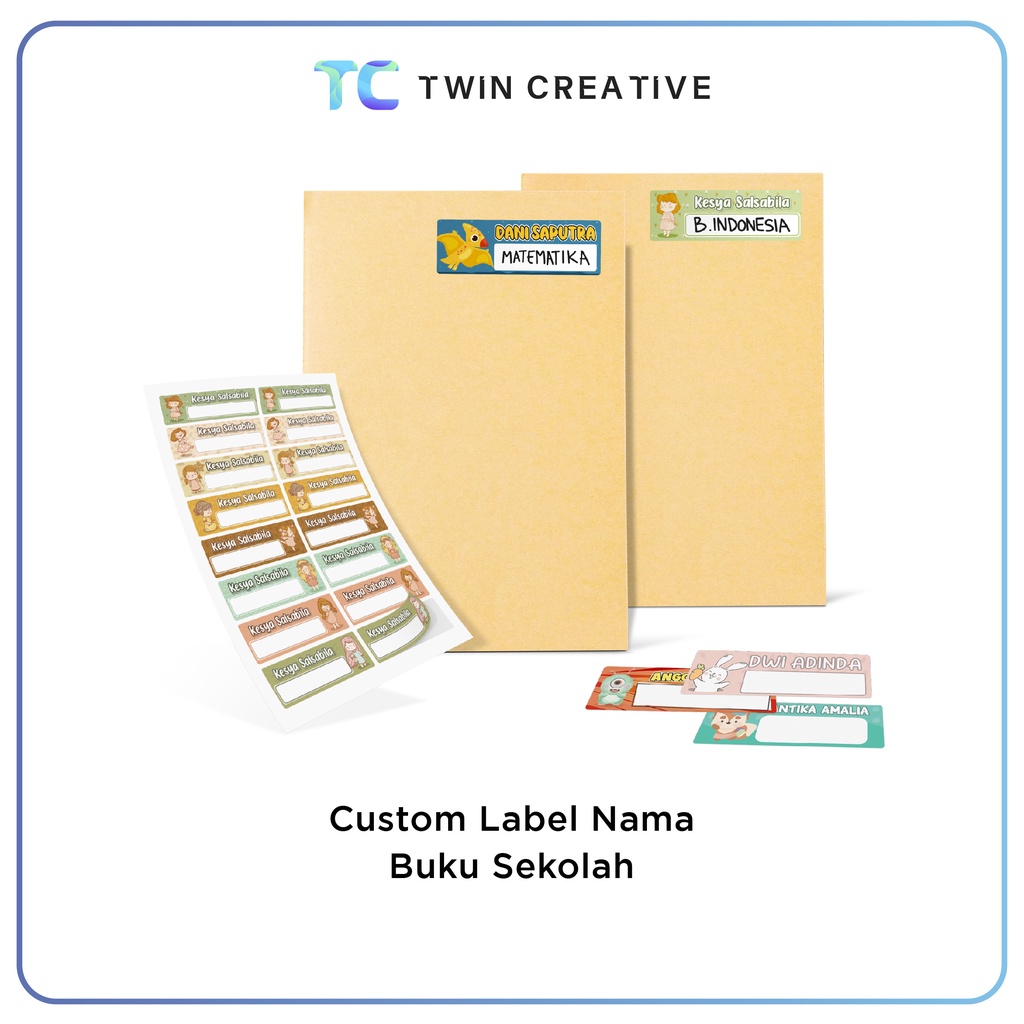 Jual Custom Stiker Label Nama Buku Sekolah Murah - Sticker Vinyl School ...