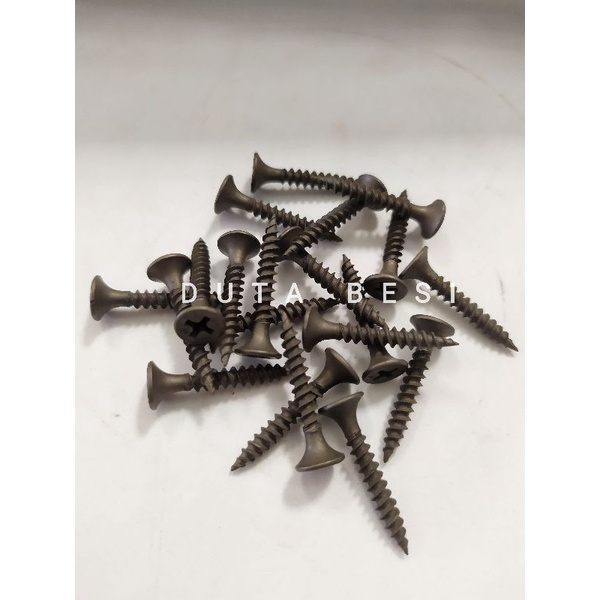 Jual SEKRUP GYPSUM BAJA/BAUT KAYU DRYWALL SCREW/SKRUP GYPSUM HITAM (LION BRAND)/ HARGA PER 50 ...
