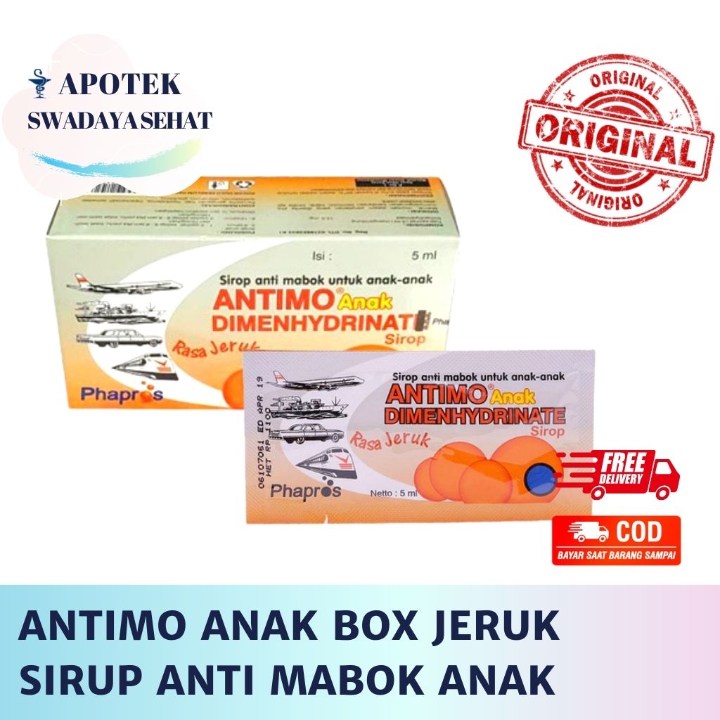 Jual ANTIMO Anak Cair BOX Rasa Jeruk 5 ML - Obat Anti Mual Mabuk Muntah ...