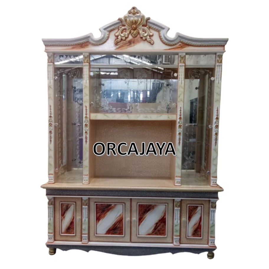 Jual LEMARI BUPET BUFFET TV KAYU PAJANGAN KACA (FREE ONGKIR) | Shopee ...