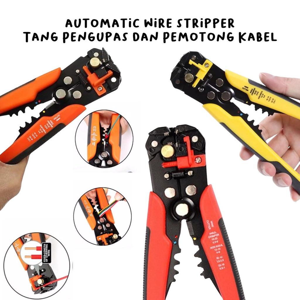 Jual Automatic Wire Stripper Crimper Wire Cuter Pliers Cutting Pressing ...
