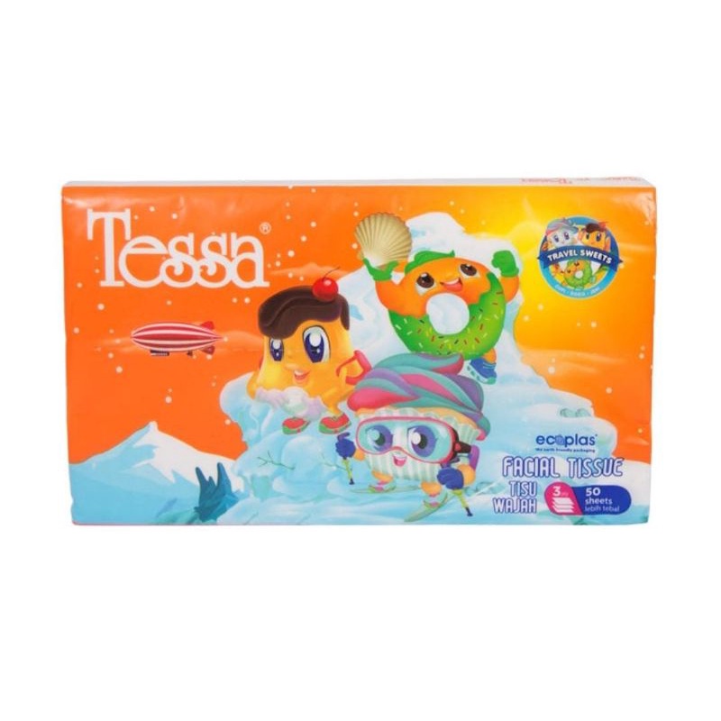 Jual 1 PCS Tissue tessa facial travel pack 50sheets 3ply / tisu wajah ...