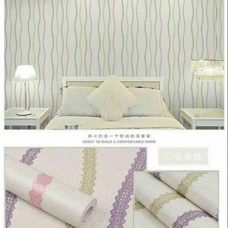 Jual wallpaper motif garis pelangi | Shopee Indonesia