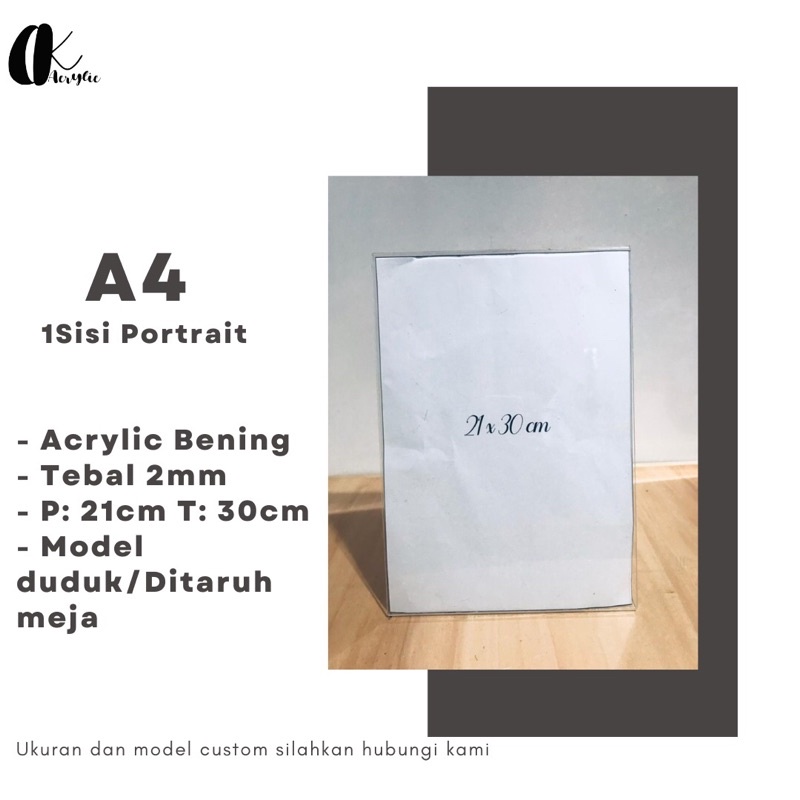 Jual Brosur Display 1 Sisi Ukuran A4 Portrait / Tent Holder / Akrilik ...
