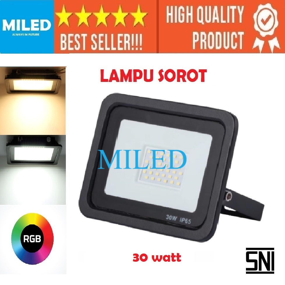 Jual LAMPU SOROT LED 30 WATT PUTIH - KUNING - RGB OUTDOOR ANTI AIR / WATERPROFF | Shopee Indonesia