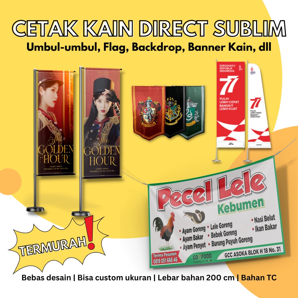 Jual Cetak Kain Direct Sublim Sublimasi / Cetak Umbul - Umbul Flag ...