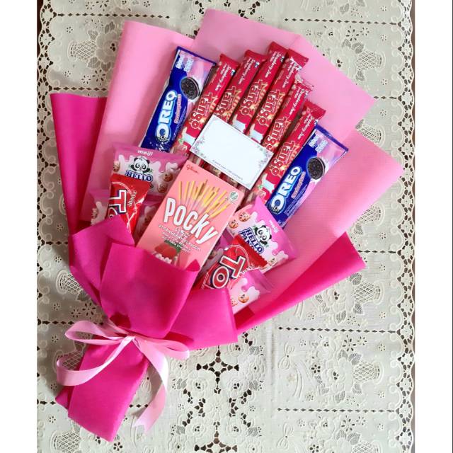 Jual Bucket Snack Pink Bucket Snack Murah Buket Snack Pocky Bucket ...