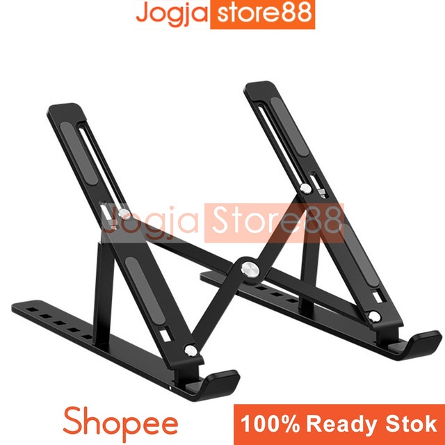 Jual Laptop Stand Aluminium Foldable Adjustable 6 Height - Black ...