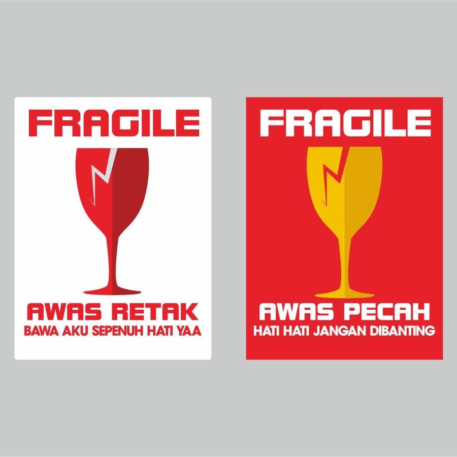 Jual stiker fragile handle with care awas pecah hati hati uk. 8x6cm ...