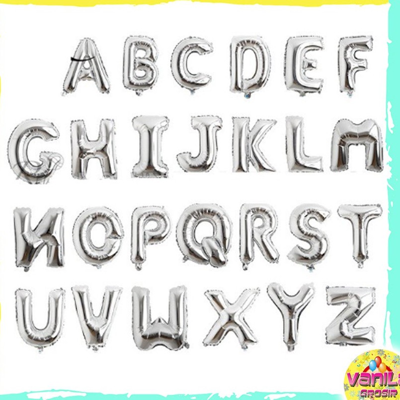 Jual Balon Foil Huruf Silver, balon foil huruf, balon foil, balon huruf ...