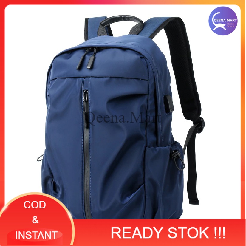 Jual Tas Ransel Laptop Oxford Simple Desain USB Port Charging - YBK0016 ...