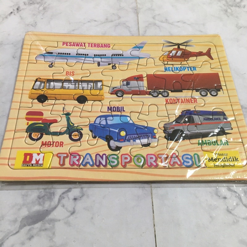 Jual puzzle anak 28 pcs transportasi gambar mobil car transportation ...