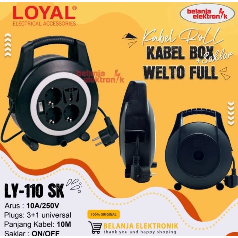 Jual Kabel Box Kabel Roll 10Mtr/15Mtr SNI Welto LOYAL Yunior | Shopee ...