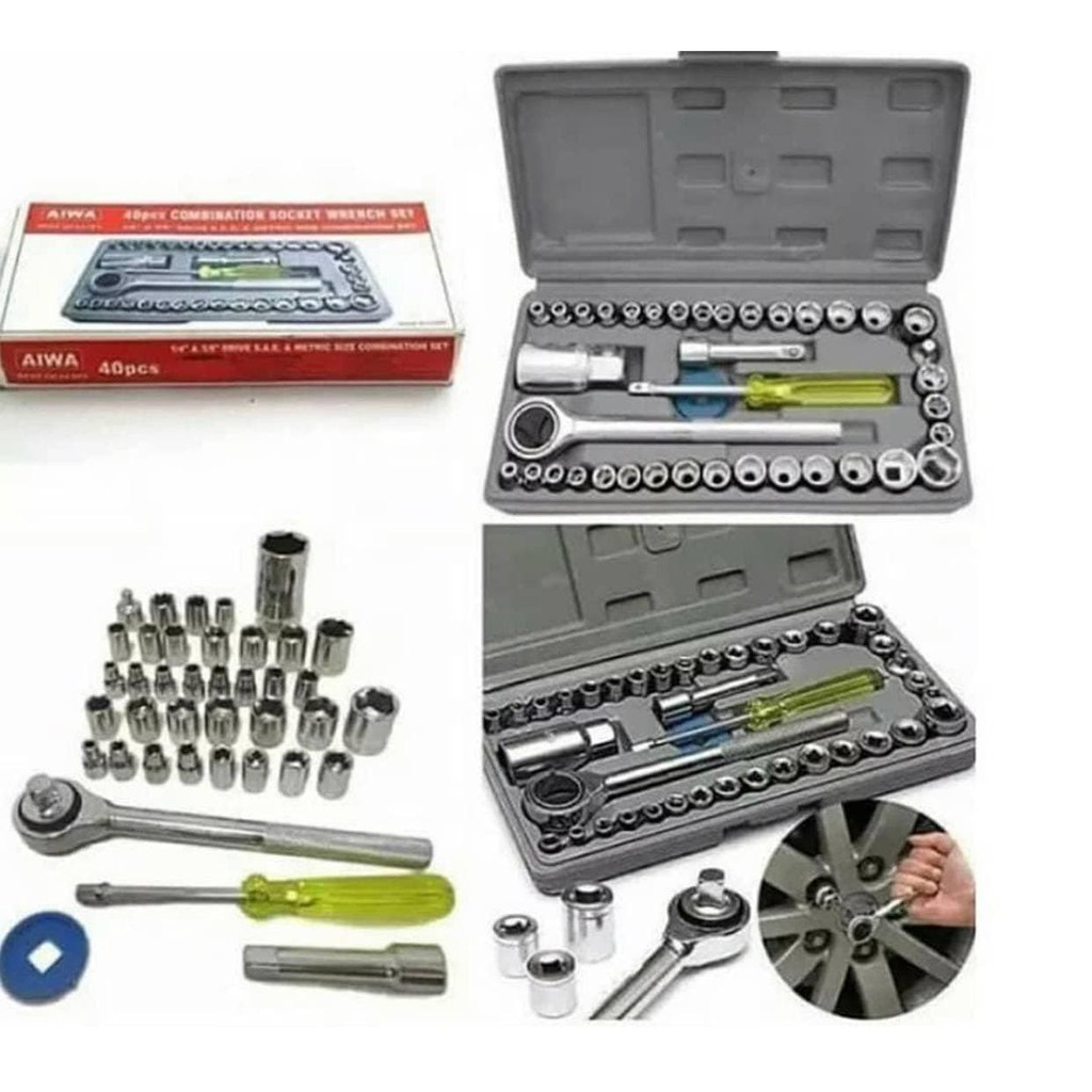 Jual KUNCI SHOCK isi 40 - 1 SET ISI 40 PCS Kombinasi Kunci Sok Set 40 Pcs - Kunci Socket Wrench ...