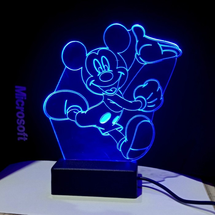 Jual Lampu 3D Transparan Mickey Mouse - Biru | Shopee Indonesia