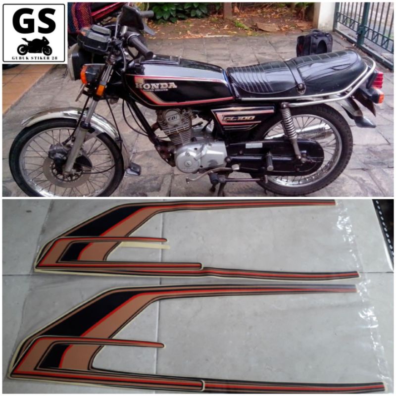 Jual STRIPING STIKER LIS BODY MOTOR HONDA GL SERIES 100 HITAM | Shopee ...