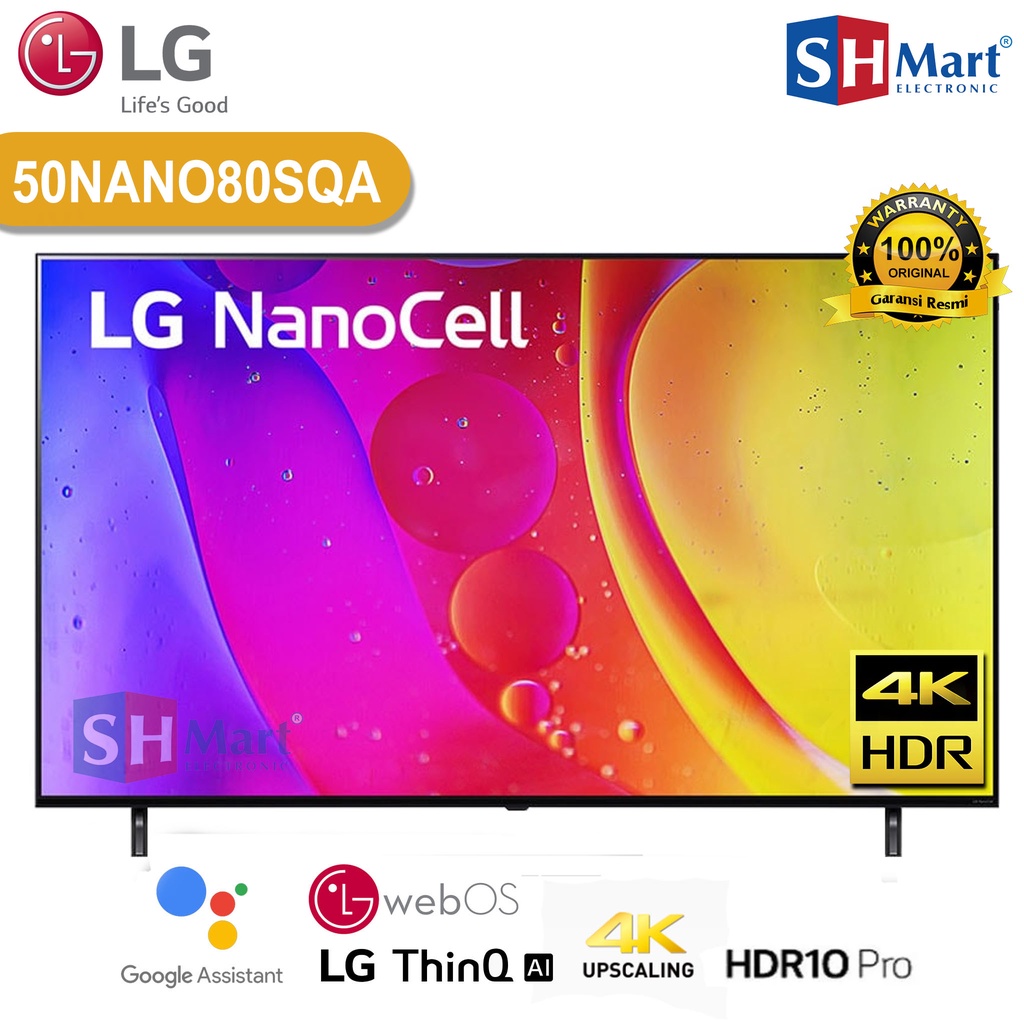 Jual SMART TV LG 50 INCH NANO CELL TV 50NANO80SQA UHD 4K HDR NEW 2022 GARANSI RESMI (MEDAN ...