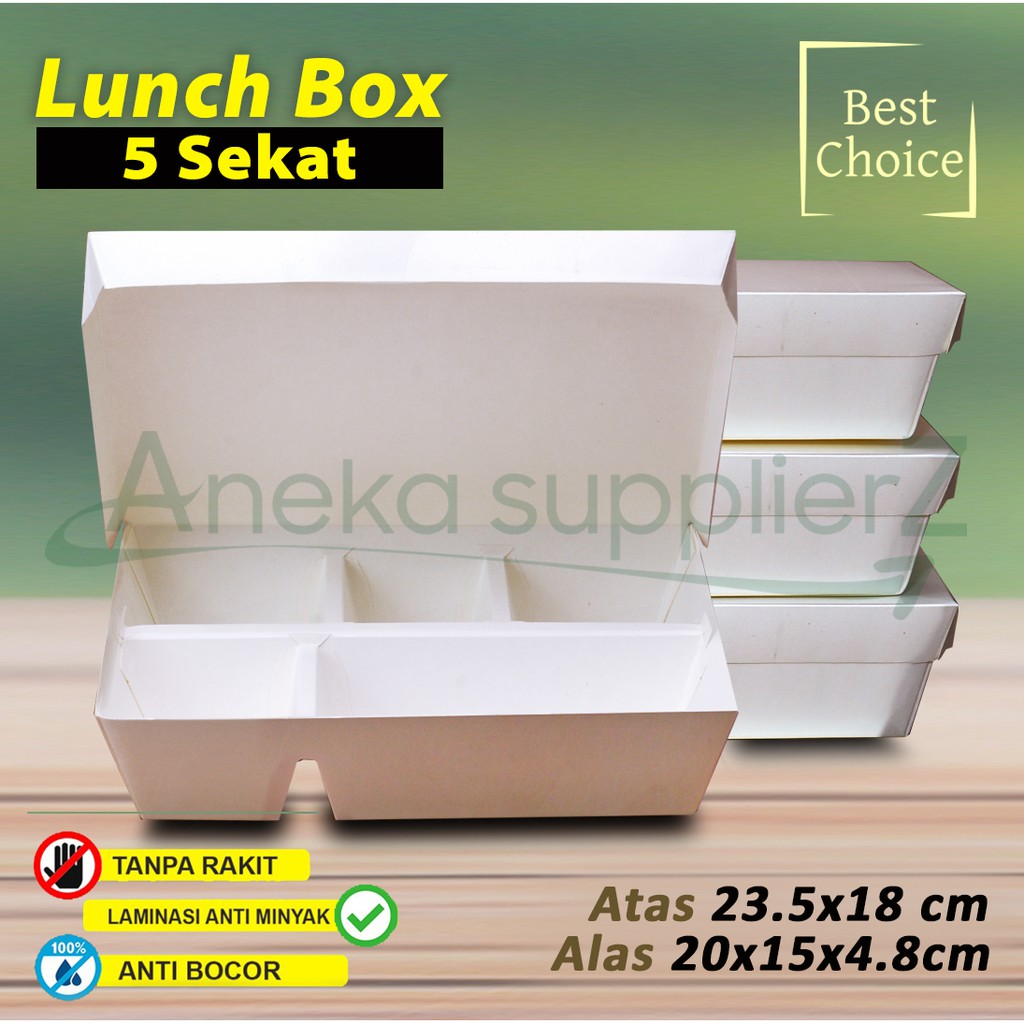 Jual Paper Lunch Box SEKAT 5 - Lunch Box Paper SEKAT 5 (20pcs) | Shopee ...