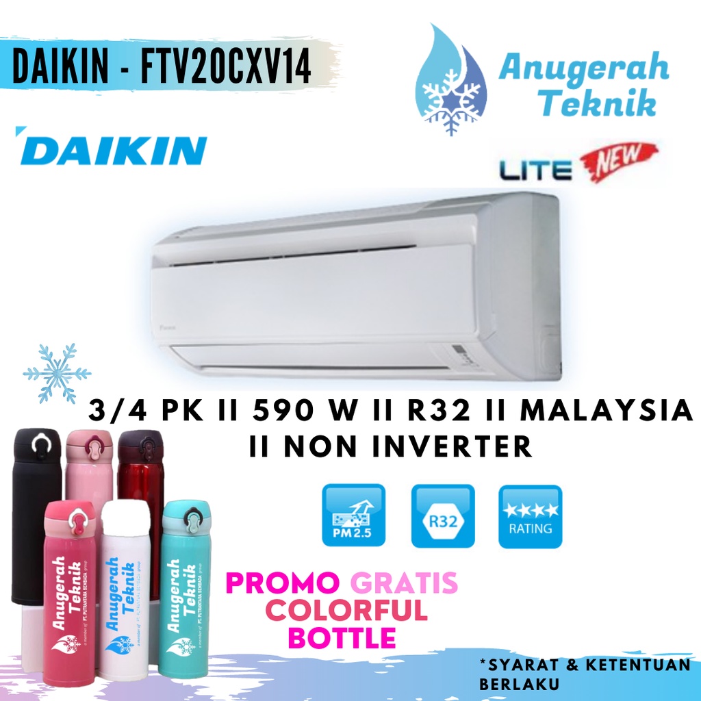 Jual AC SPLIT DAIKIN NON INVERTER 3/4 PK R32 MALAYSIA NON INVERTER ...