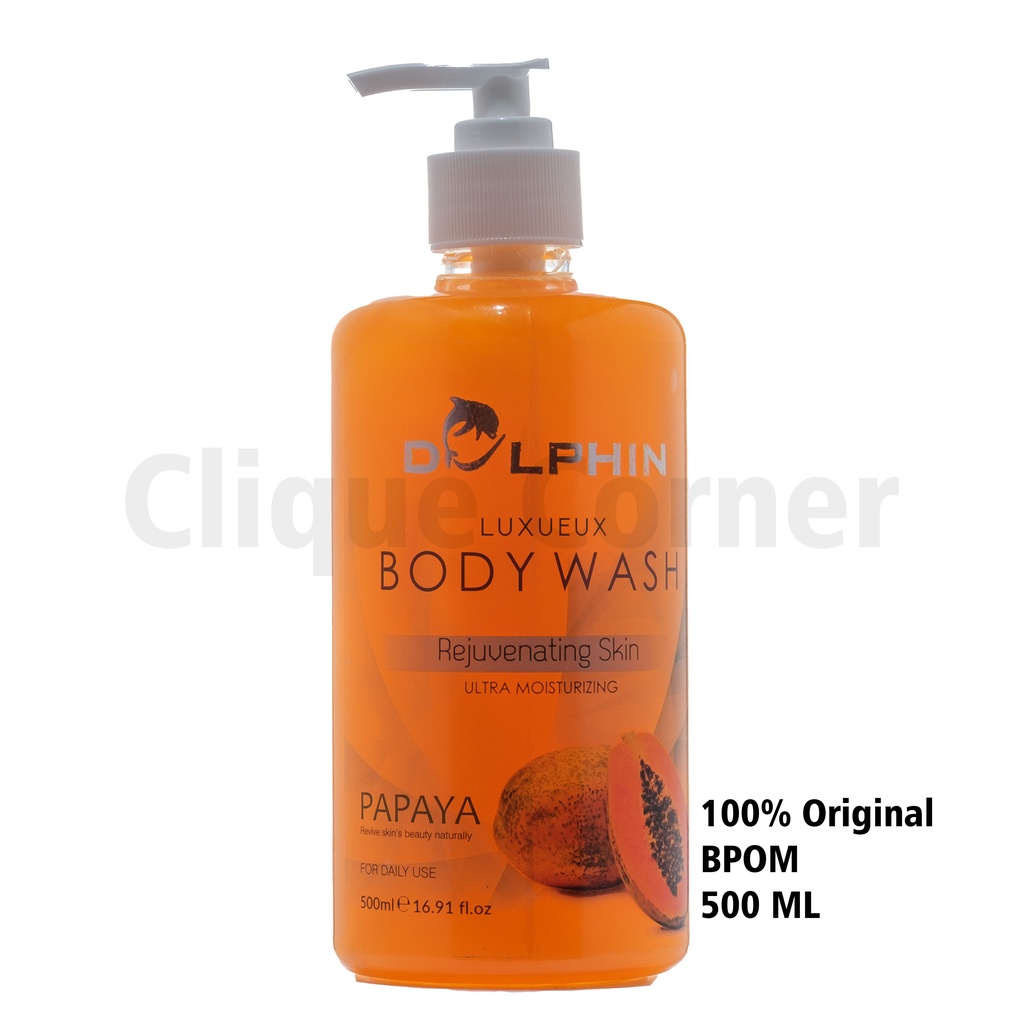 Jual Dolphin Bodywash PAPAYA Sabun Mandi Cair Pemutih Kulit 250ml 500ml ...