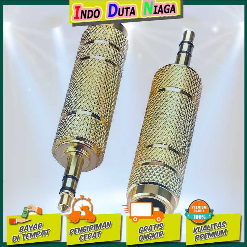 Jual IDN TECH - RConnect Kepala Plug AUX 3.5mm to 6.35mm Head Gold Plated Male - N1002 | Shopee ...