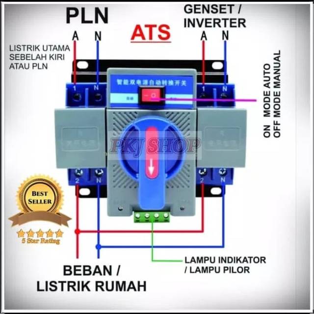 Jual Automatic transfer switch ATS 2P 63A 220V / Otomatis PLN ke Genset | Shopee Indonesia