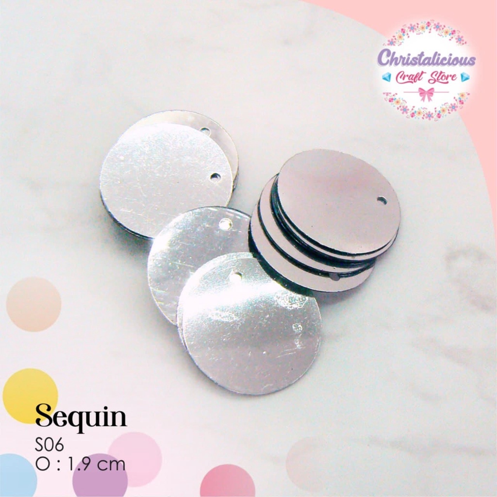 Jual Sequin bulat 22mm, payet bulat 22mm, payet gepeng 19mm, payet ...