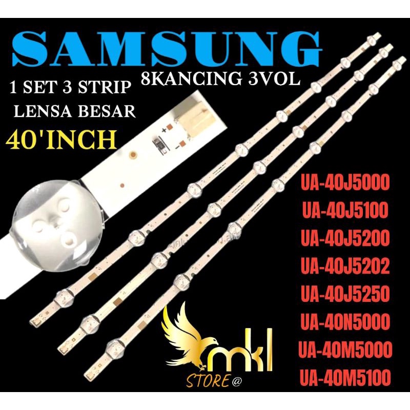 Jual BACKLIGHT TV LED 40INCH SAMSUNG UA-40J5000-UA-40J5100-UA-40J5200-UA-40J5202-UA-40J5250-UA ...